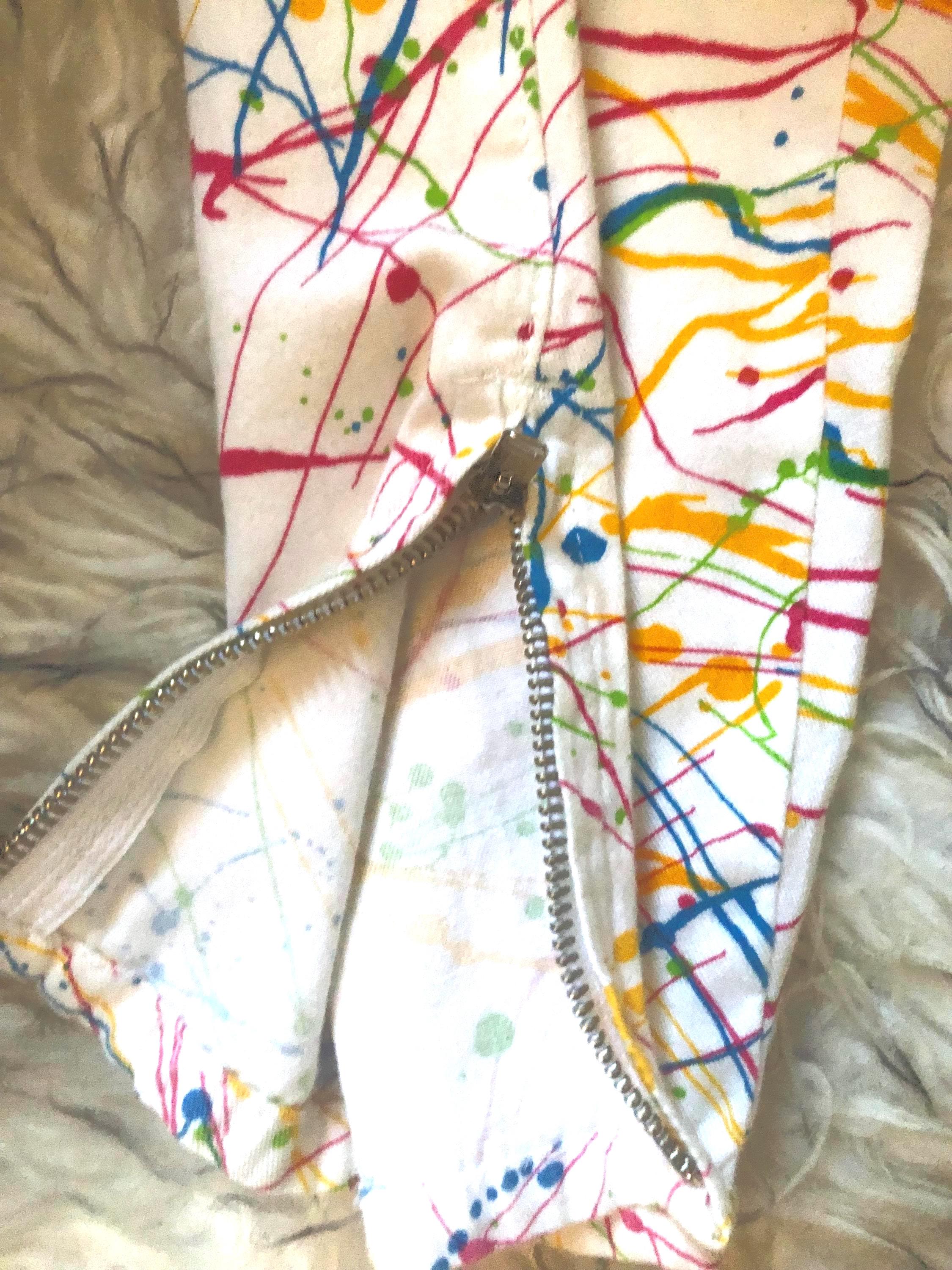 Esprit Vintage 1980's Paint Multicolor Splatter Cotton Pants Excellent ...