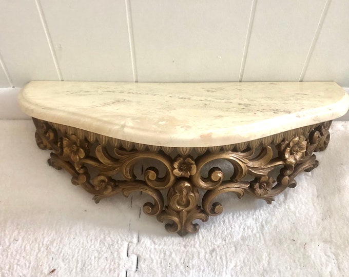 Vintage Gold Scrolled Syroco Shelf Marble Top Hollywood Regency - Etsy