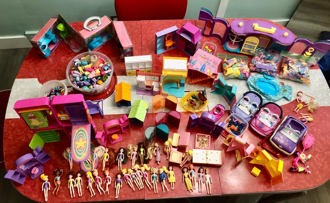 Huge Lot Early 2000s Polly Pocket Dolls-cars-clothing-accessories-play ...