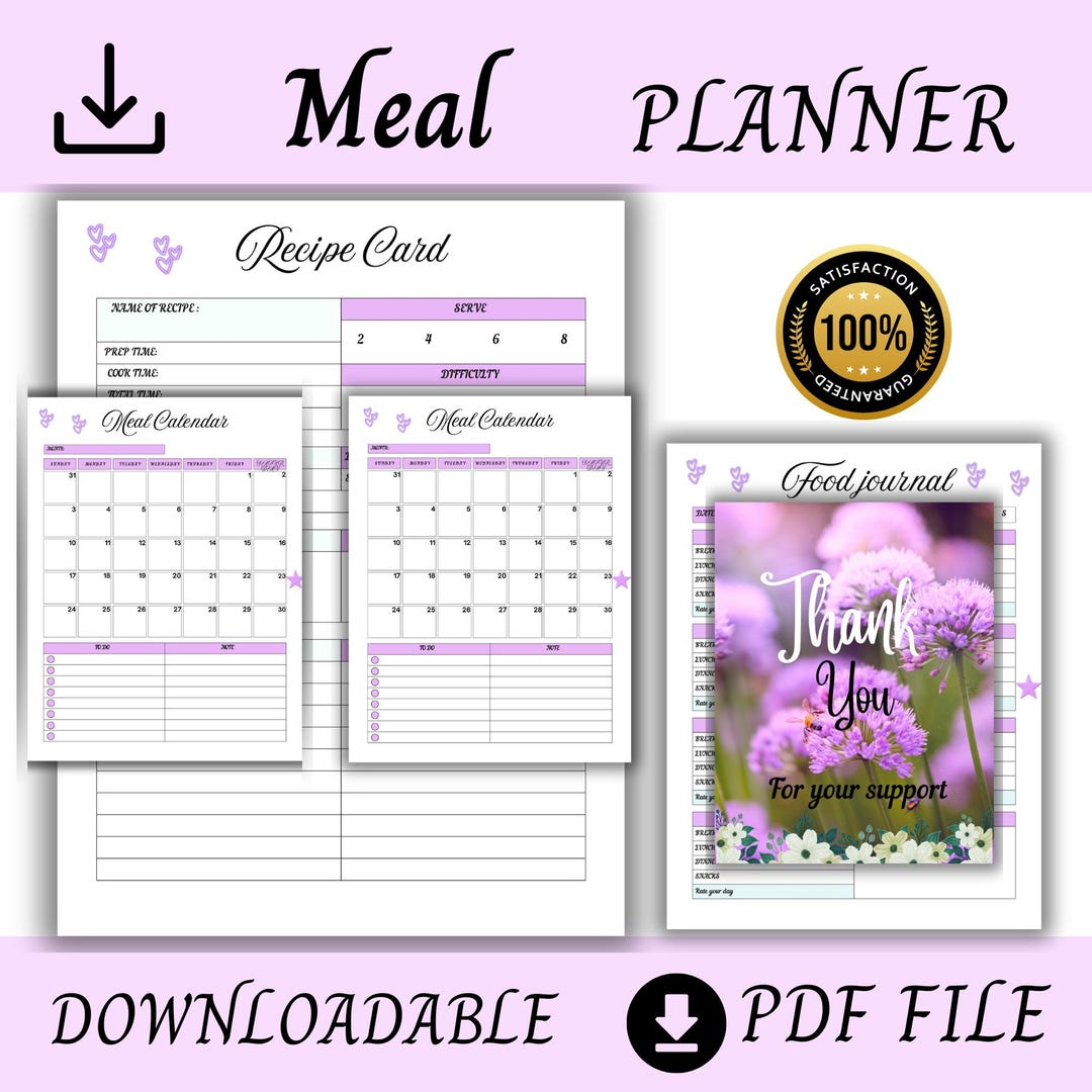 2024, 2025 Meal Planner Templates Pack 65 in 1 Bundle, Meal Plan, Food ...
