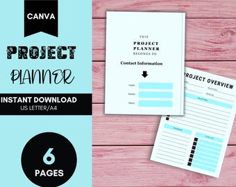 Project Planner Printable Productivity Planner Personal Project ...