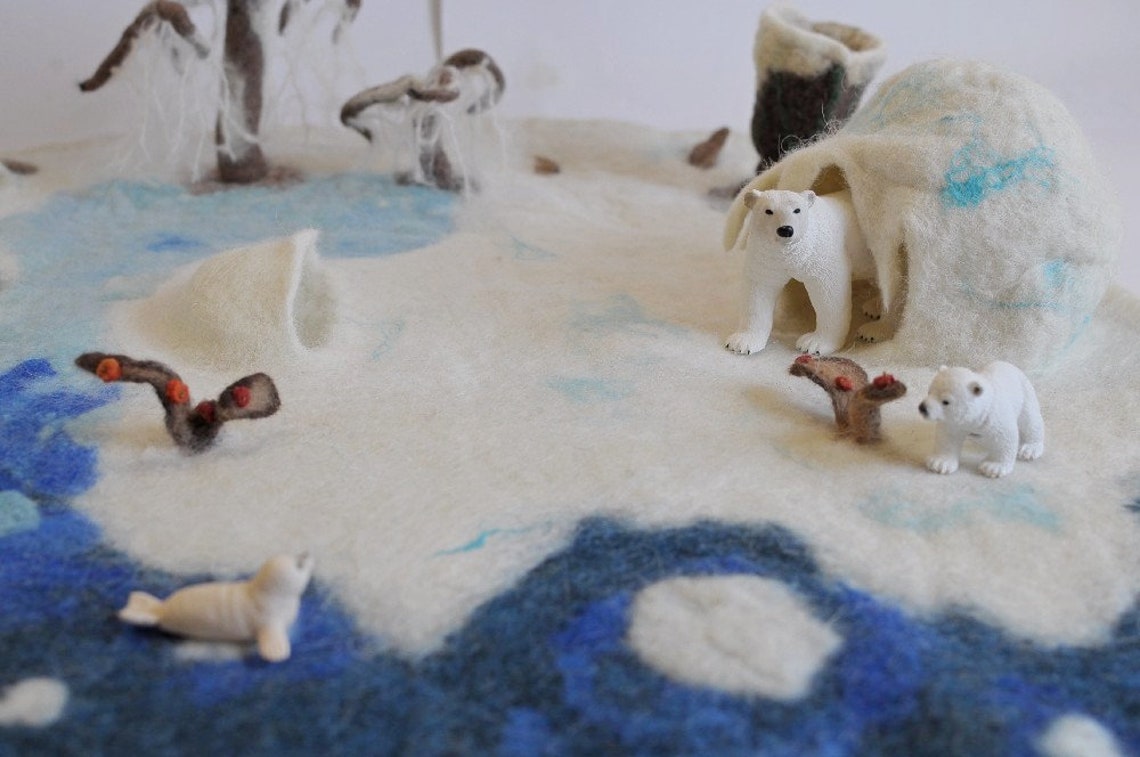 Waldorf Winter Playmat Playscape Snow Ice Snowman Icy Frozen | Etsy