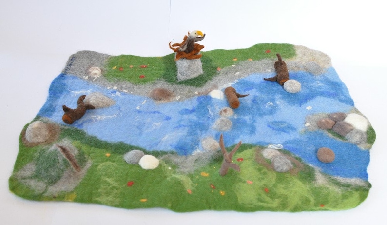Waldorf River Felt Play Mat Playscape Wet Felted Montessori - Etsy ...