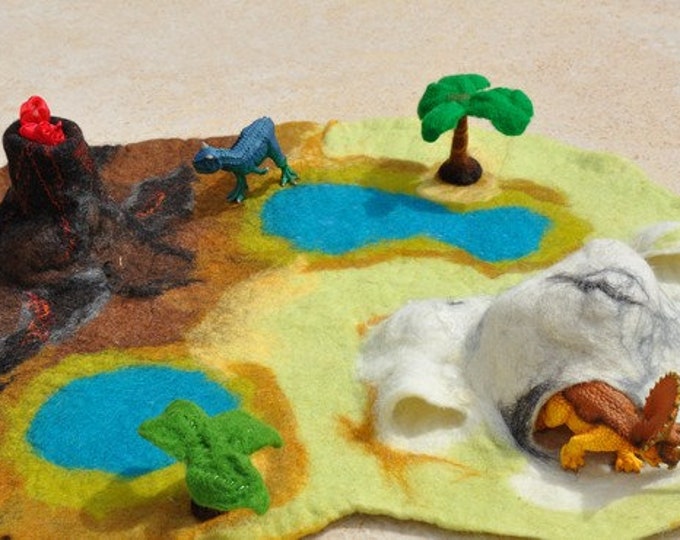 Dinosaur Dino Felt Play Mat Playmat Playscape Wet Felted Nursery ...