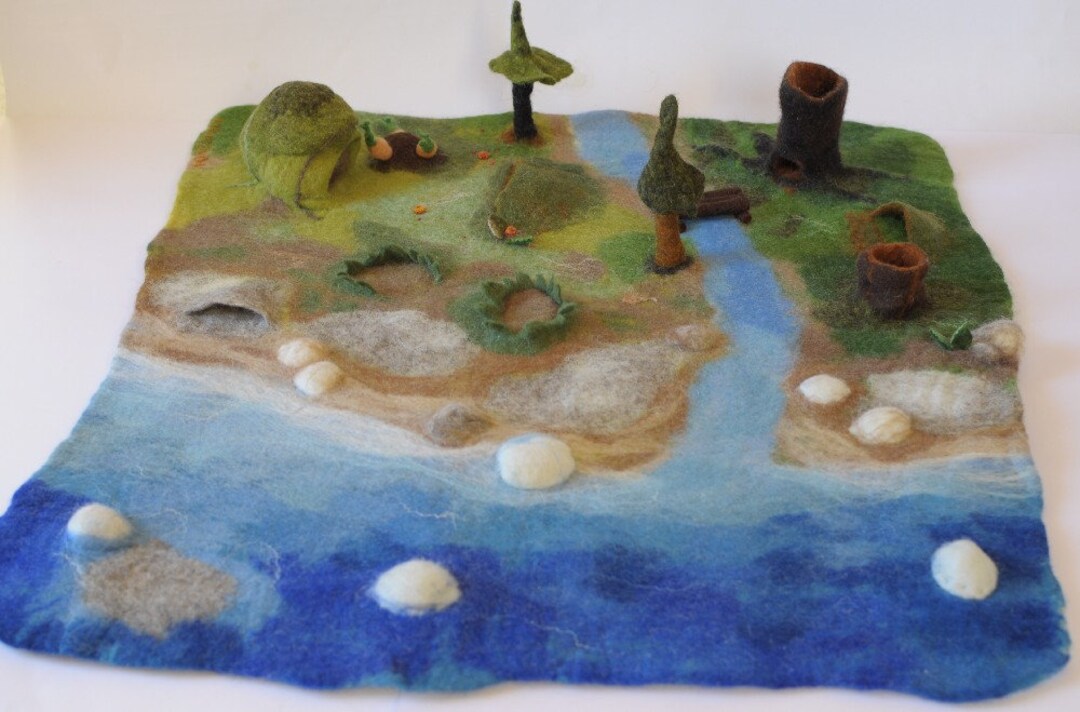 Playmat Playscape Wet Felted Felt Nature and Waldorf Inspired Steiner ...