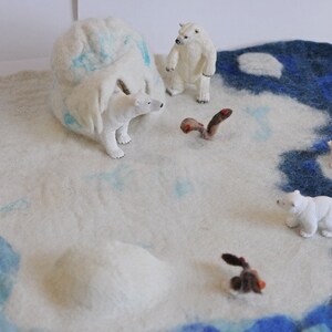 Waldorf Winter Playmat Playscape Snow Ice Snowman Icy Frozen Lake Wet ...