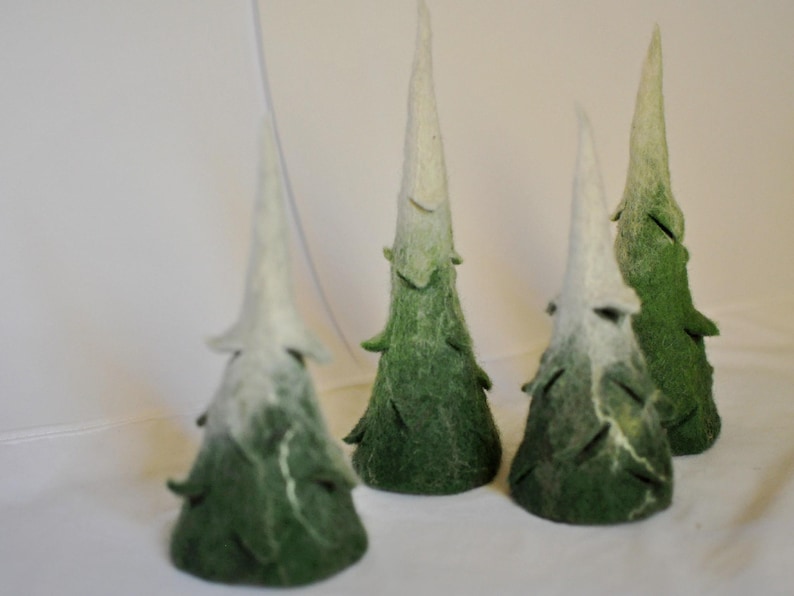 Wet Felted Snowy Forest Fir for Winter Decoration and Playscapes - Etsy