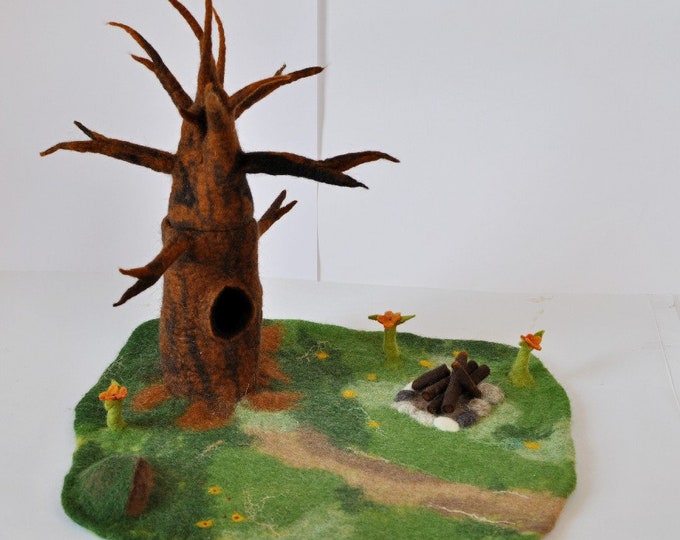 Hollow Tree Woodland Play Mat Playscape Waldorf Nature Season Table ...