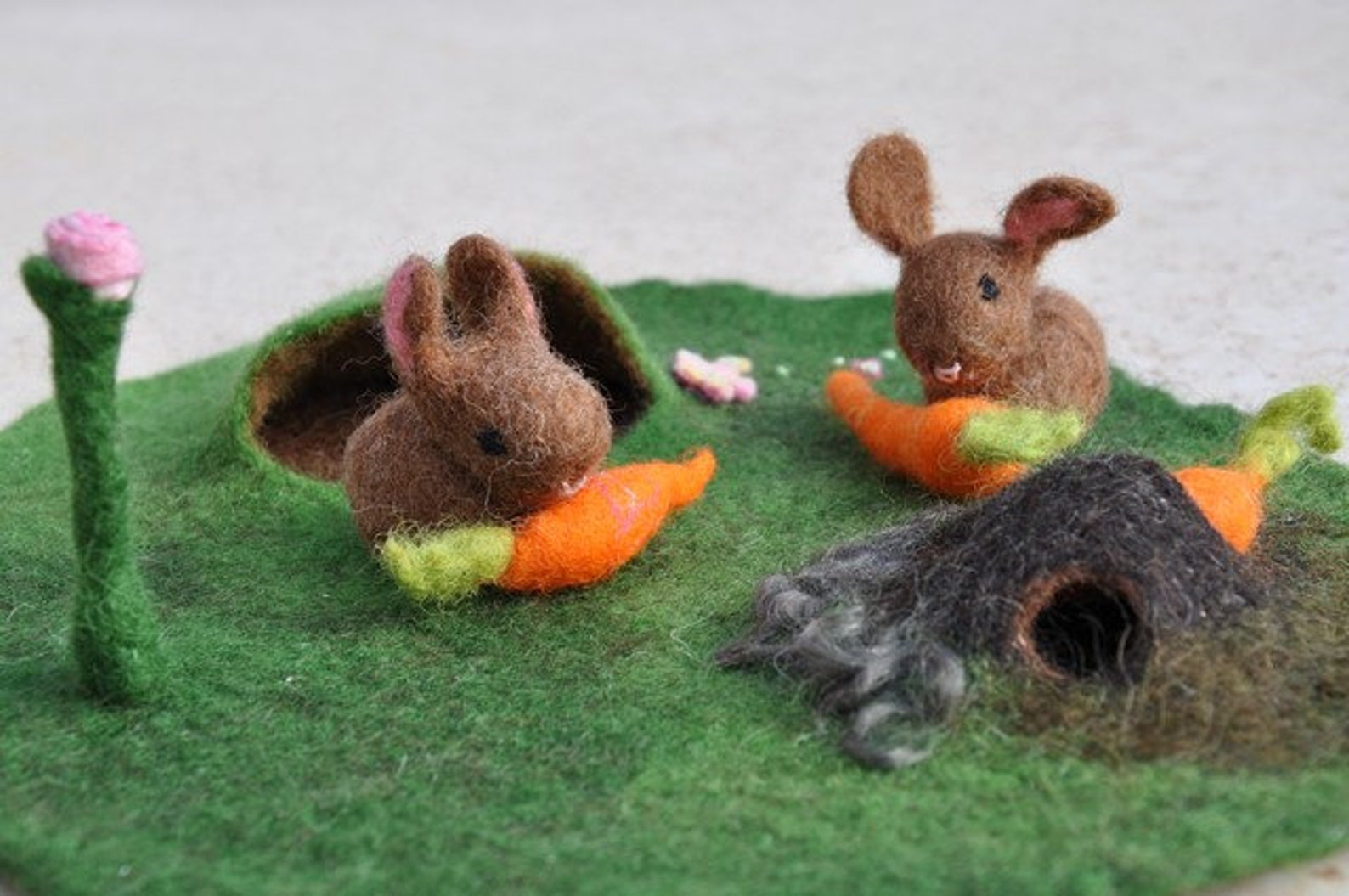 Bunny Rabbit Felted Animal Felt Gift Toy Home Decor Wool | Etsy