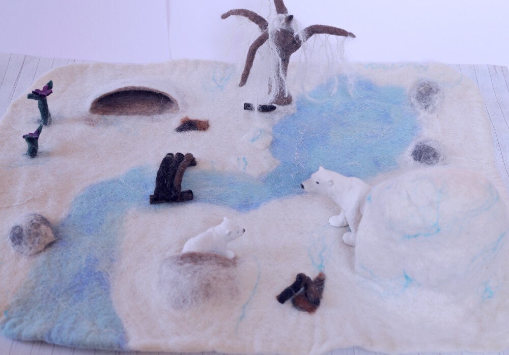 Winter Playmat Playscape Waldorf Steiner Inspired Snow Ice | Etsy