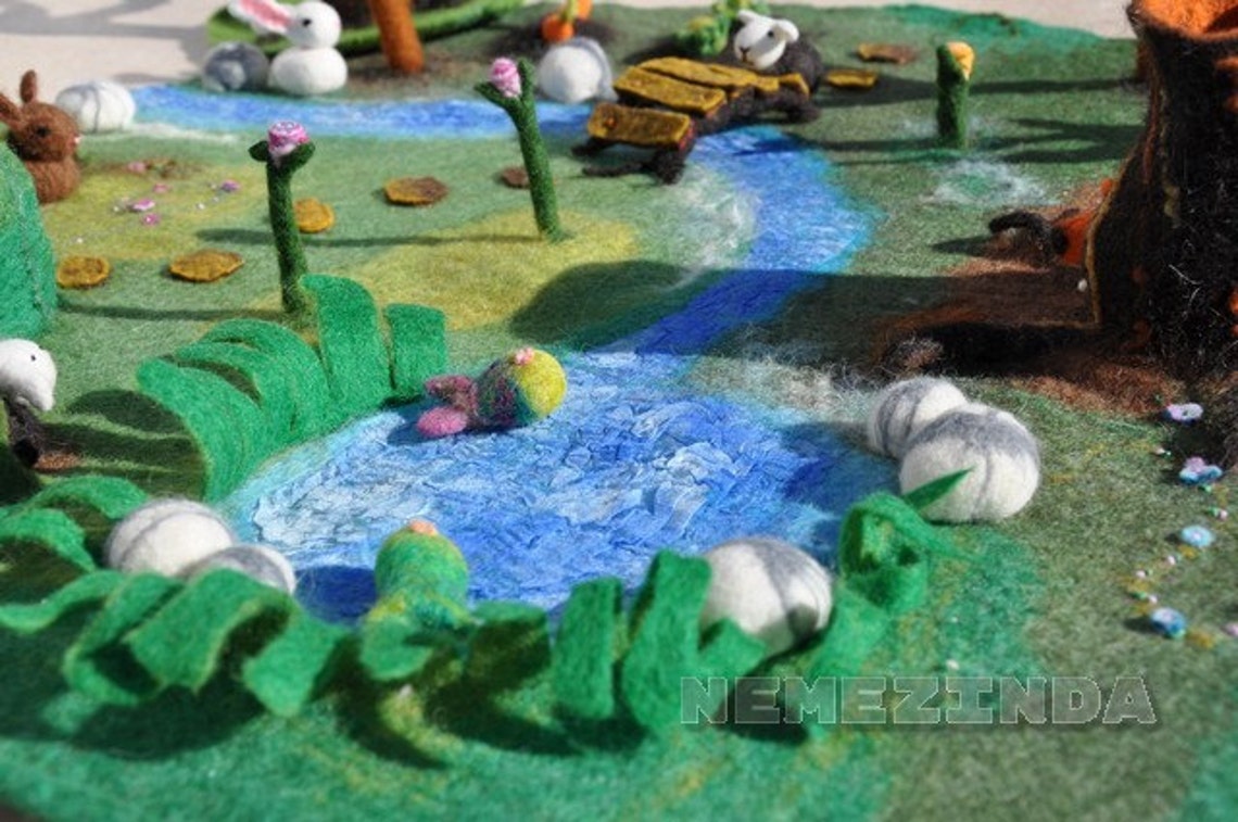 Felt Waldorf Playmat Playscape Wet Felted Steiner Play Mat | Etsy