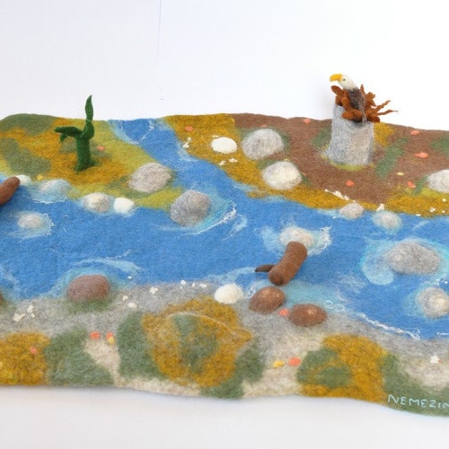Waldorf River Felt Play Mat Playscape Wet Felted Montessori - Etsy ...