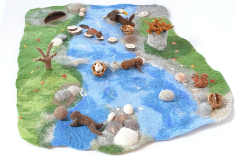 Waldorf River Felt Play Mat Playscape Wet Felted Montessori - Etsy ...