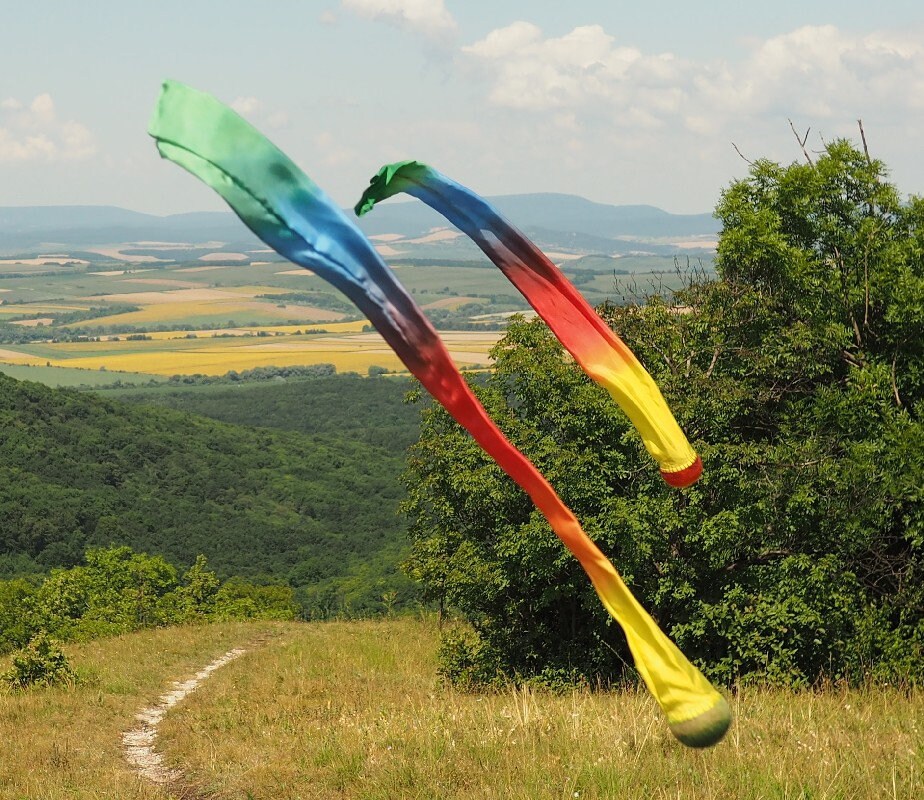 THREE Comet Balls Rainbow Orange Purple Pink Flying Wool and | Etsy