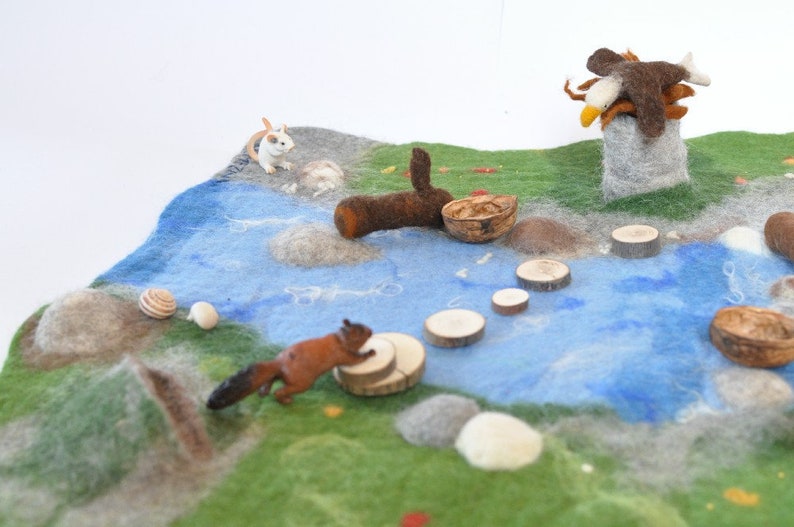 Waldorf River Felt Play Mat Playscape Wet Felted Montessori | Etsy