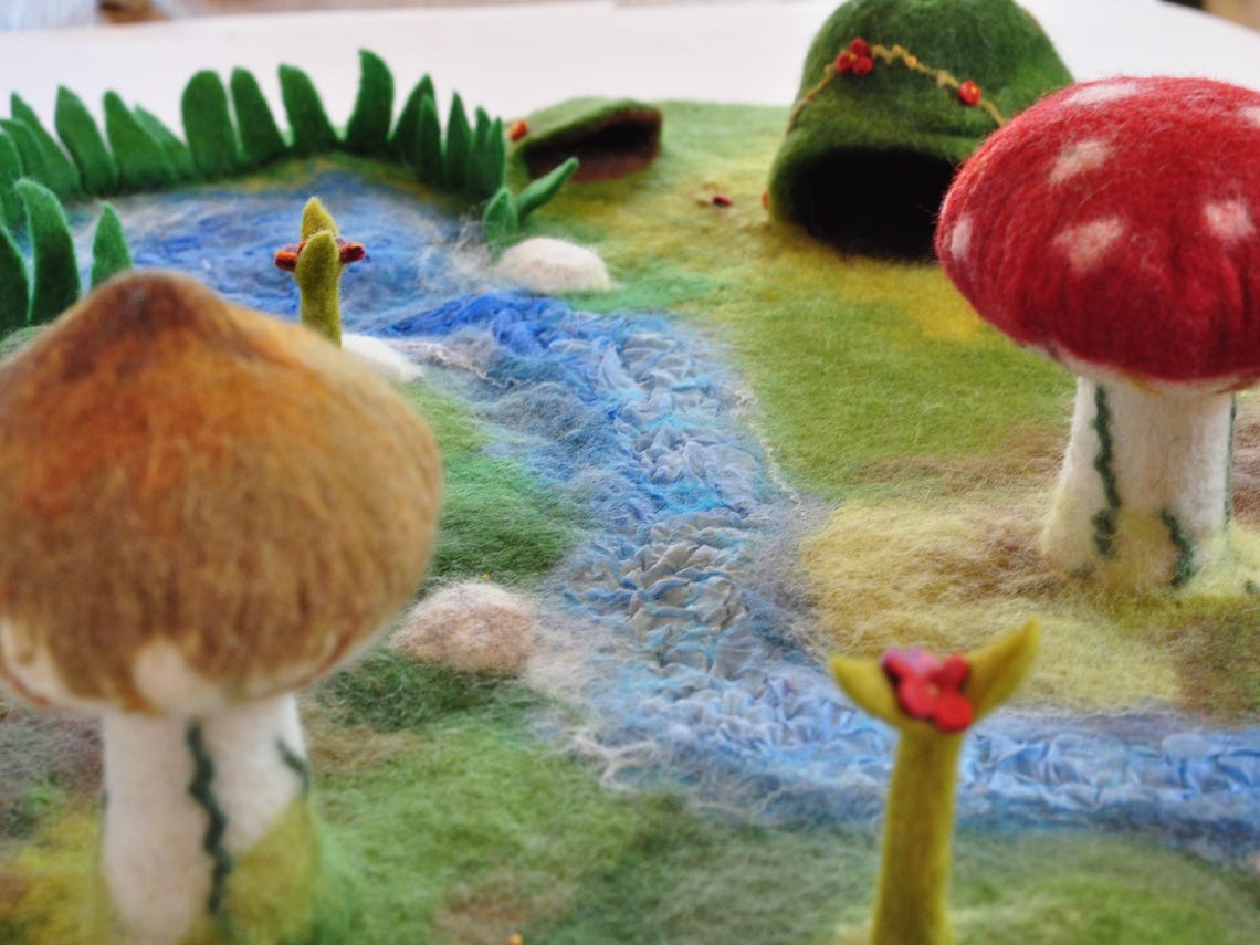 Waldorf Inspired Play Mat Mushroom 3D Large Present Birthday Kids Eco ...