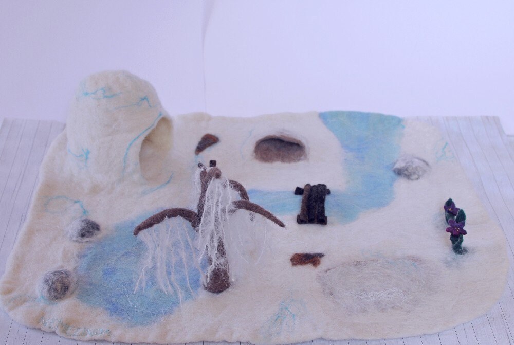 Winter Playmat Playscape Waldorf Steiner Inspired Snow Ice | Etsy