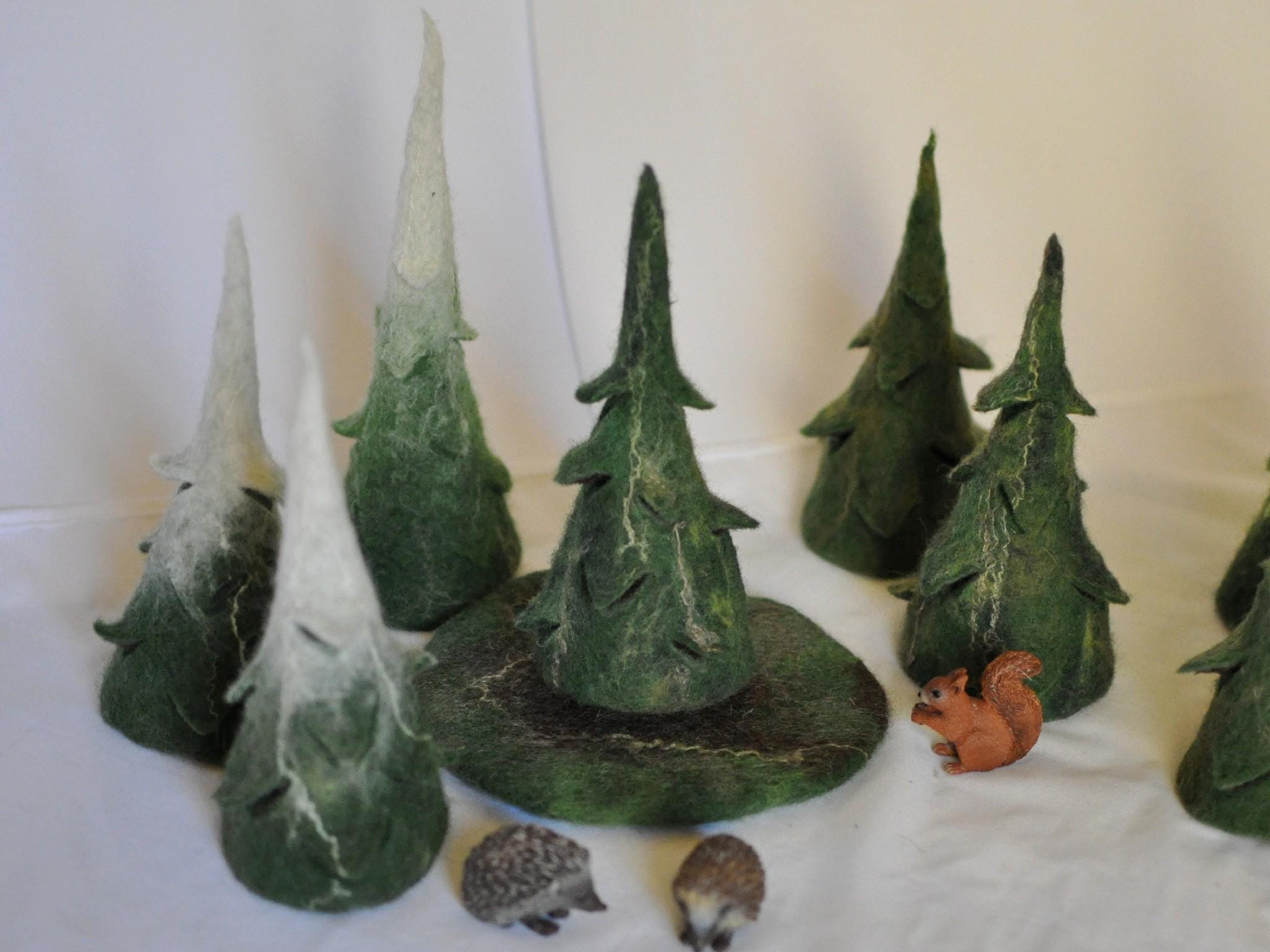 Wet Felted Snowy Forest Fir for Winter Decoration and Playscapes - Etsy