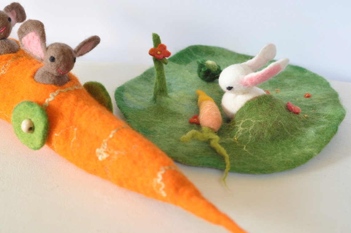 Bunny Rabbit Felted Animal Felt Gift Toy Home Decor Wool | Etsy