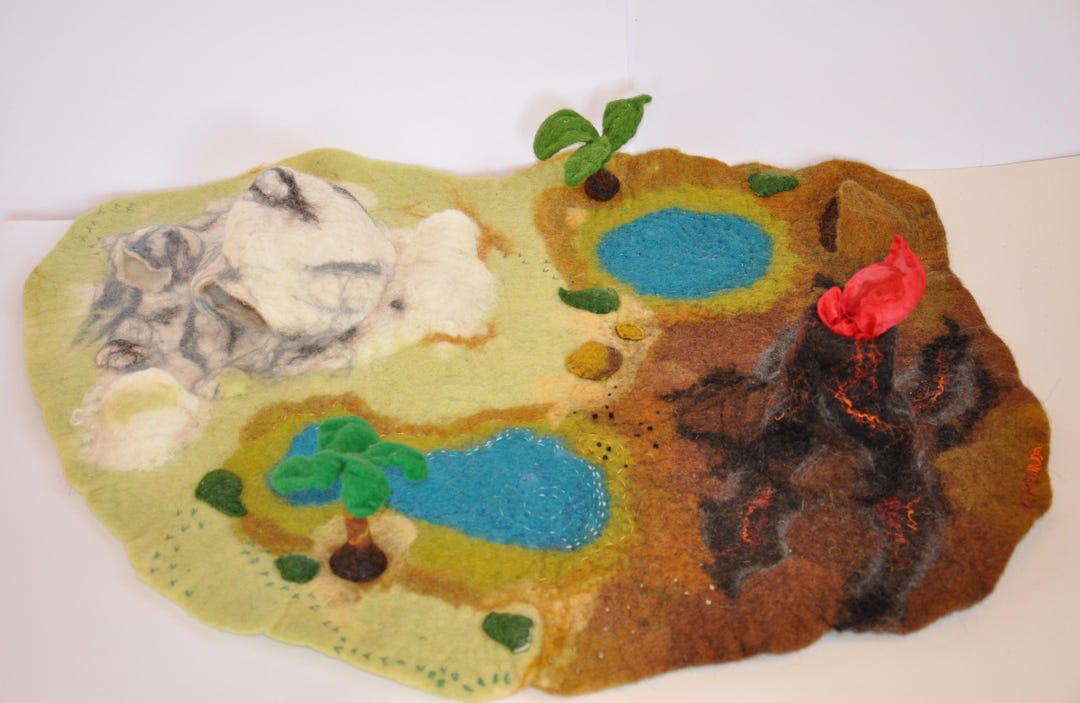 Dinosaur Dino Felt Play Mat Playmat Playscape Wet Felted Nursery ...