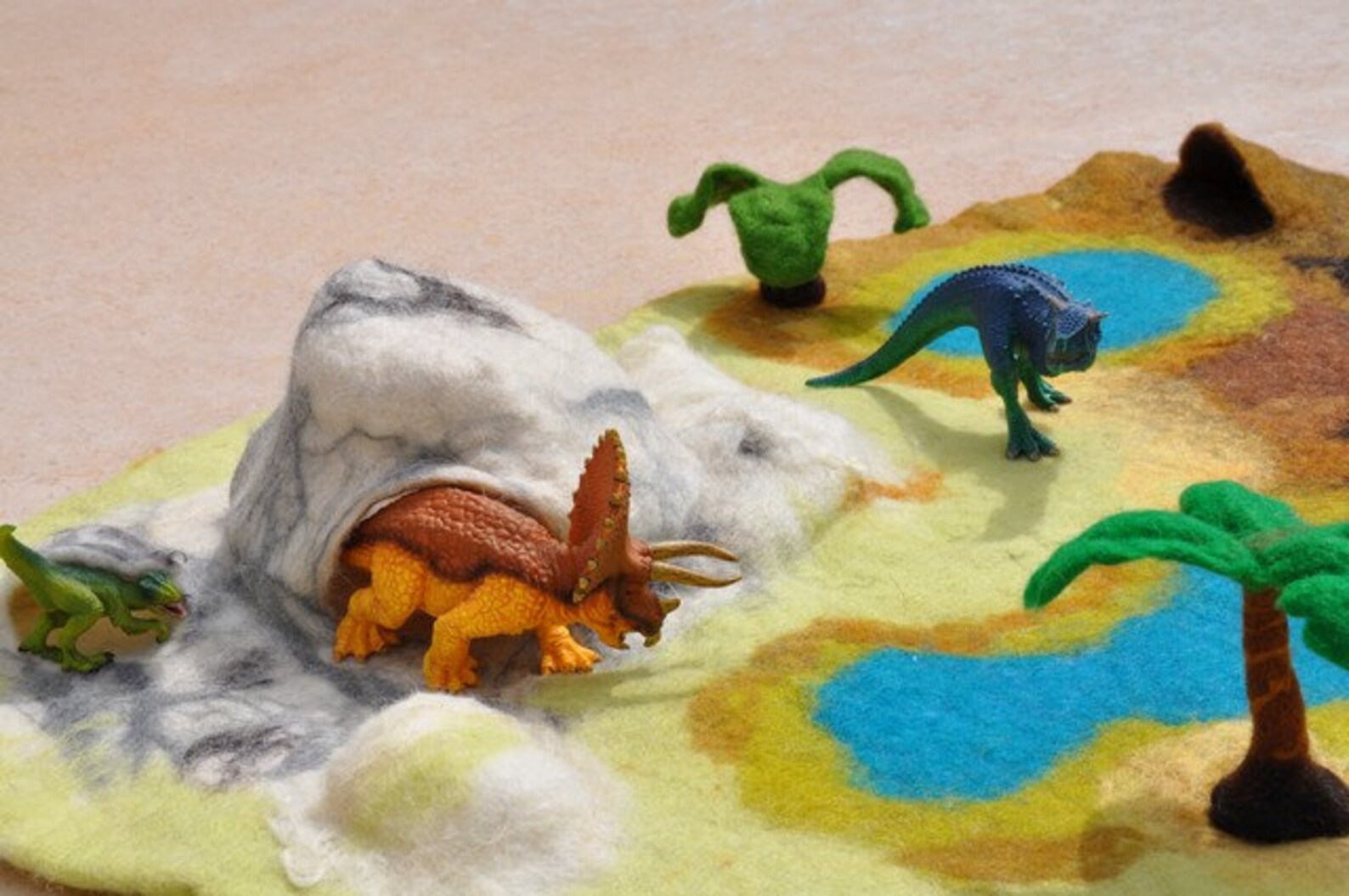 Dinosaur Dino Felt Play Mat Playmat Playscape Wet Felted | Etsy