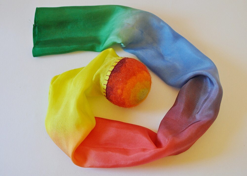 THREE Comet Balls Rainbow Orange Purple Pink Flying Wool and | Etsy