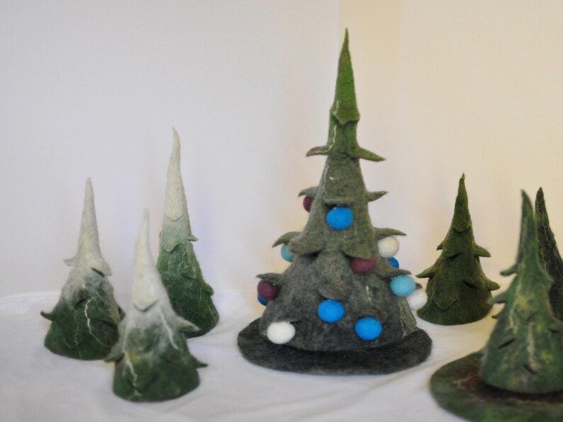 Wet Felted Snowy Forest Fir for Winter Decoration and Playscapes - Etsy