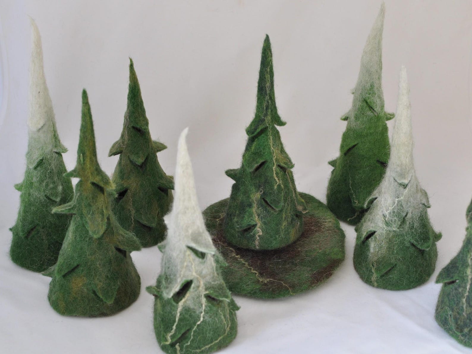 Wet Felted Snowy Forest Fir for Winter Decoration and Playscapes - Etsy