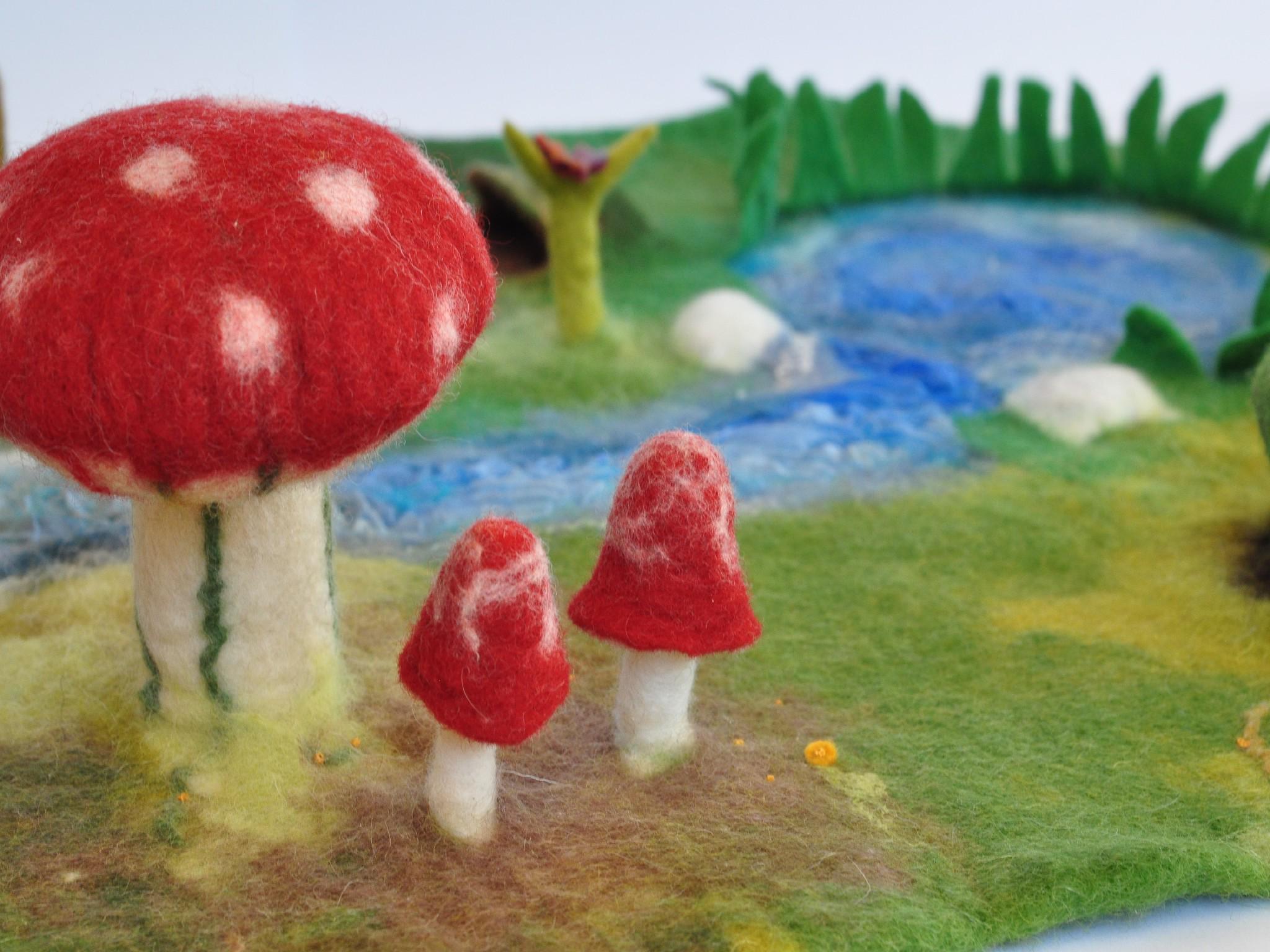 Waldorf Inspired Play Mat Mushroom 3D Large Present Birthday Kids Eco ...