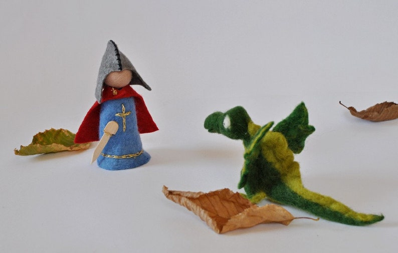 St. Michael Sant Mihael Michaelmas Felted Dragon Waldorf - Etsy