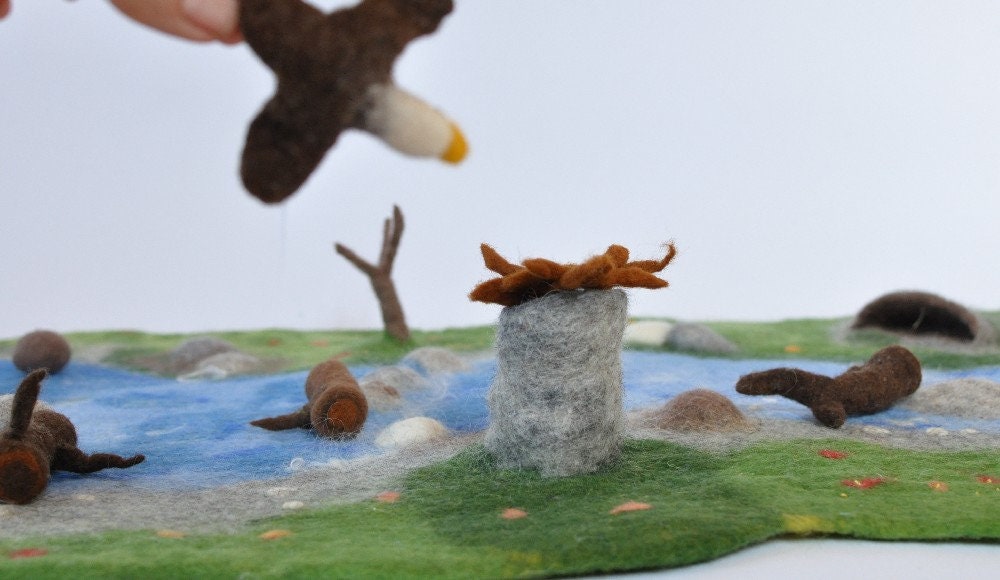 Waldorf River Felt Play Mat Playscape Wet Felted Montessori | Etsy