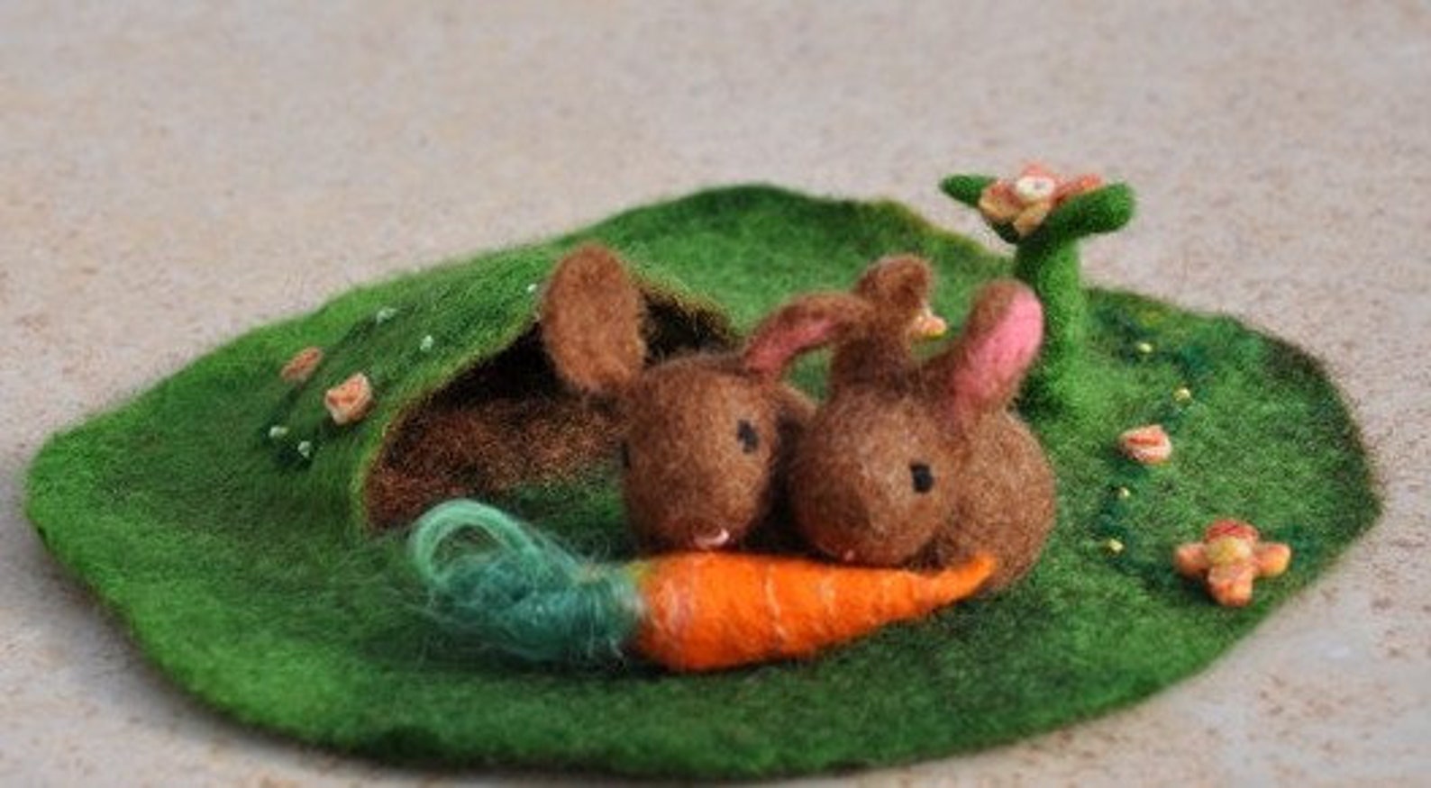 Bunny Rabbit Felted Animal Felt Gift Toy Home Decor Wool | Etsy