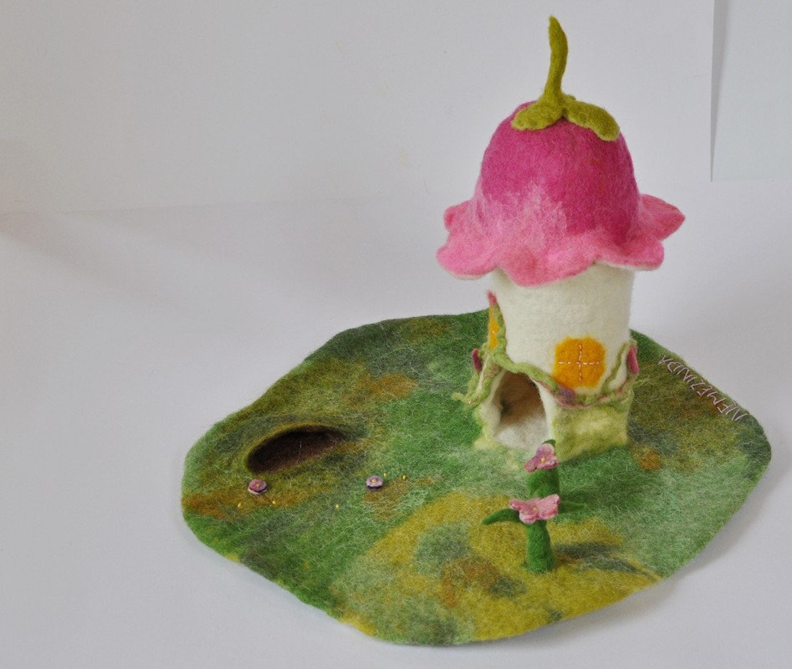 Fairy Enchanted Pink Flower Pixie House Playmat Playscape - Etsy