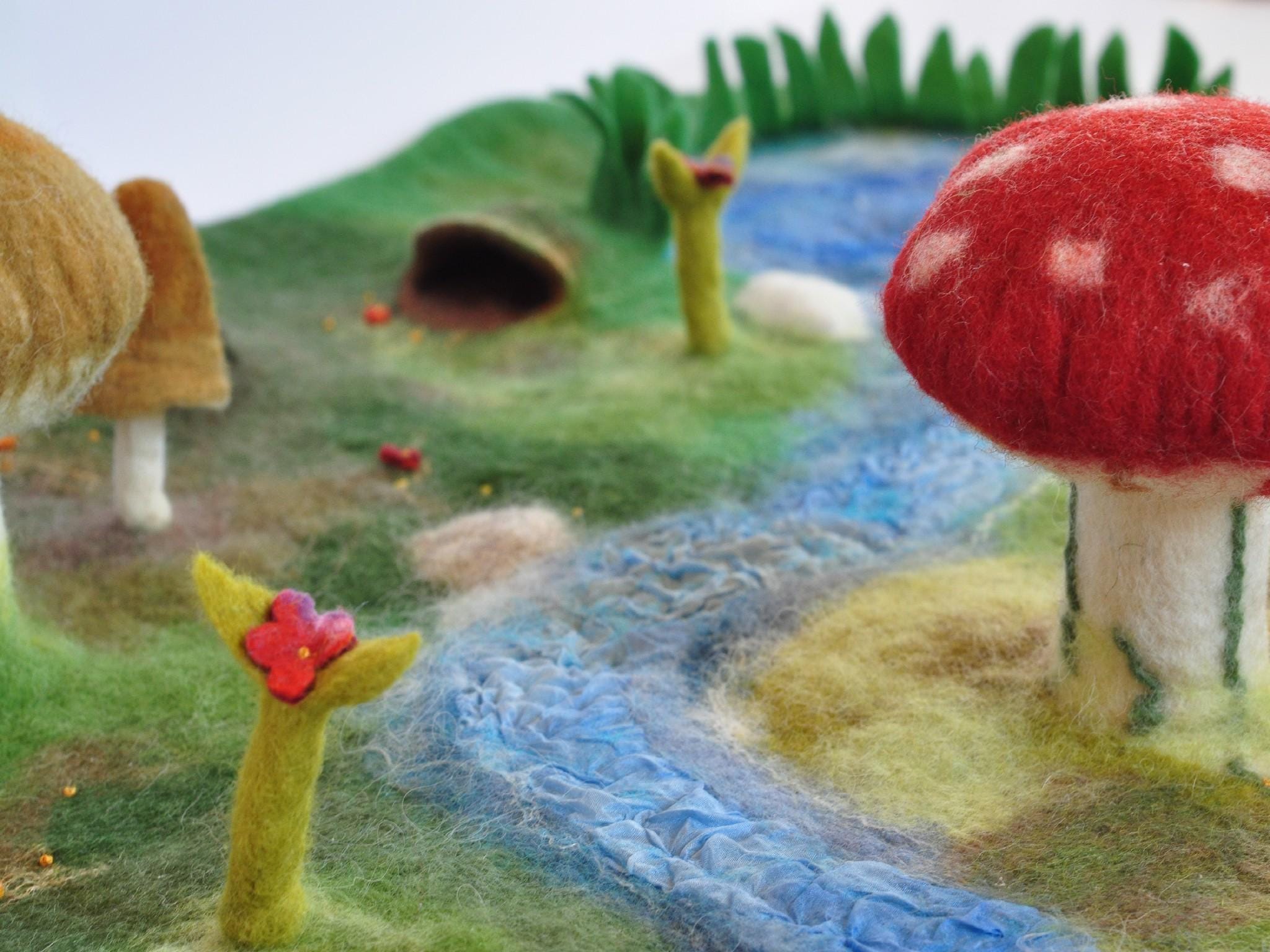 Waldorf Inspired Play Mat Mushroom 3D Large Present Birthday Kids Eco ...