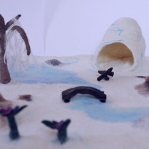Winter Playmat Playscape Waldorf Steiner Inspired Snow Ice Snowman Icy ...