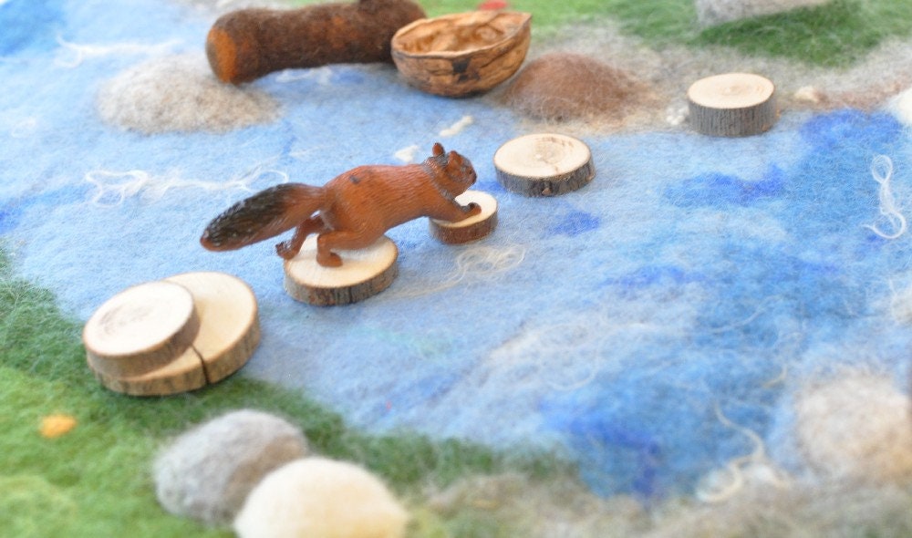 Waldorf River Felt Play Mat Playscape Wet Felted Montessori | Etsy