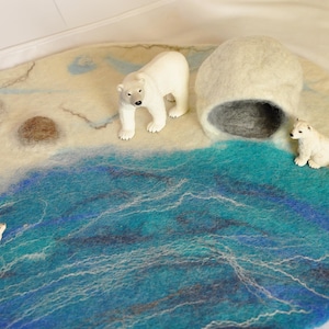 Winter Playmat Playscape Waldorf Steiner Inspired Snow Ice Snowman Icy ...