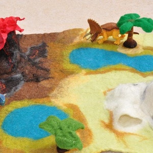 Dinosaur Dino Felt Play Mat Playmat Playscape Wet Felted | Etsy