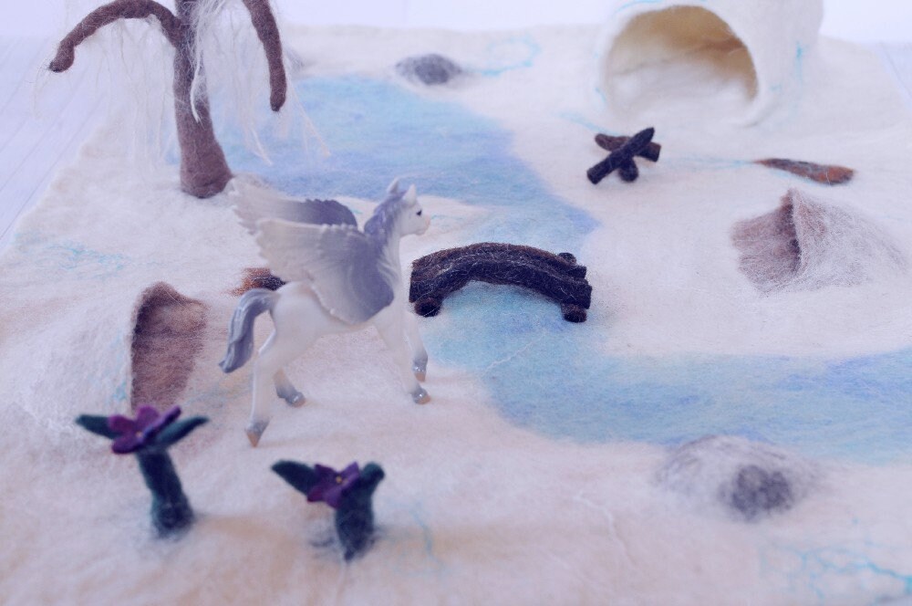 Winter Playmat Playscape Waldorf Steiner Inspired Snow Ice | Etsy