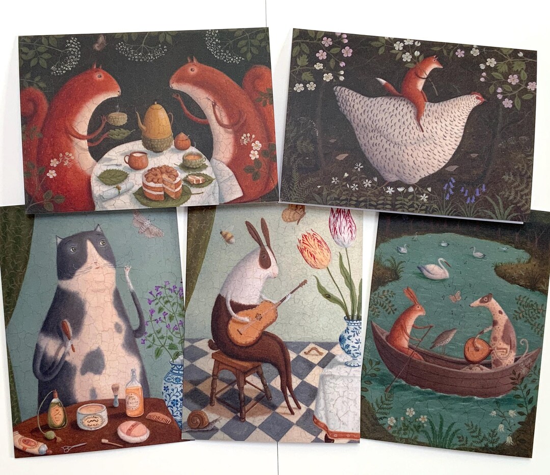 The Prelude Range ,set of 5 Original Alison Jay Cards.blank Inside. - Etsy