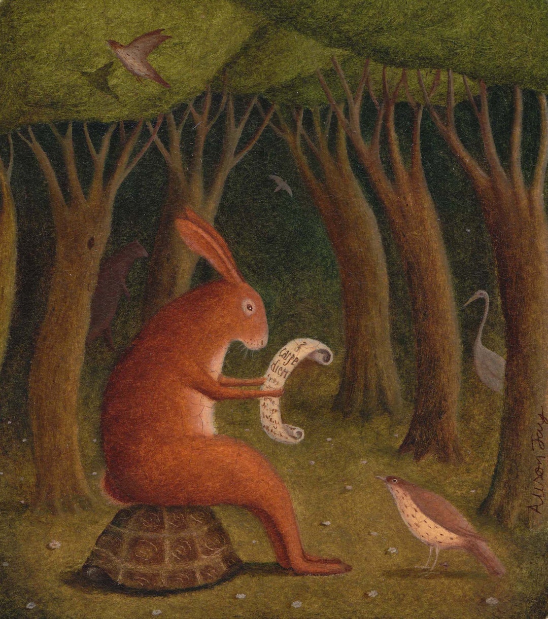 The Hare and the Tortoise. Original Signed Illustration Print - Etsy
