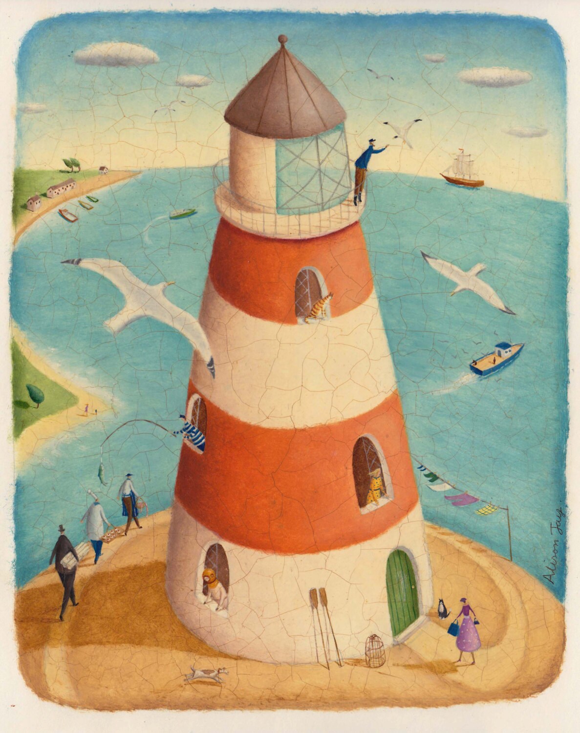 Lighthouse . Original Signed Illustration Print - Etsy