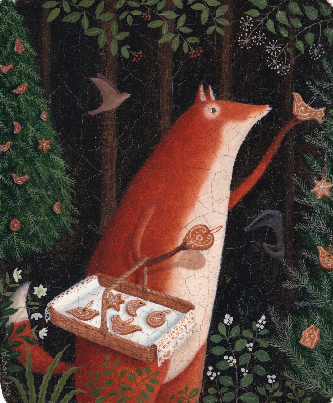 The Gingerbread Fox. Signed Giclee Print - Etsy