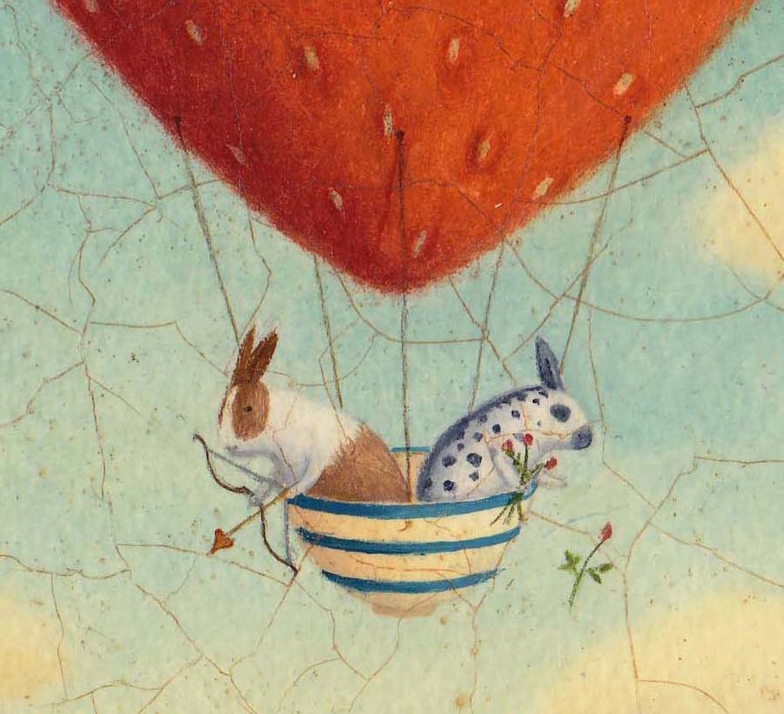 Strawberry Float . Original Signed Illustration Print - Etsy