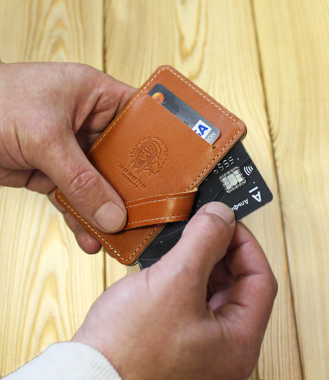 DJANGO Rusty Brown card holder Genuine leather card holder | Etsy