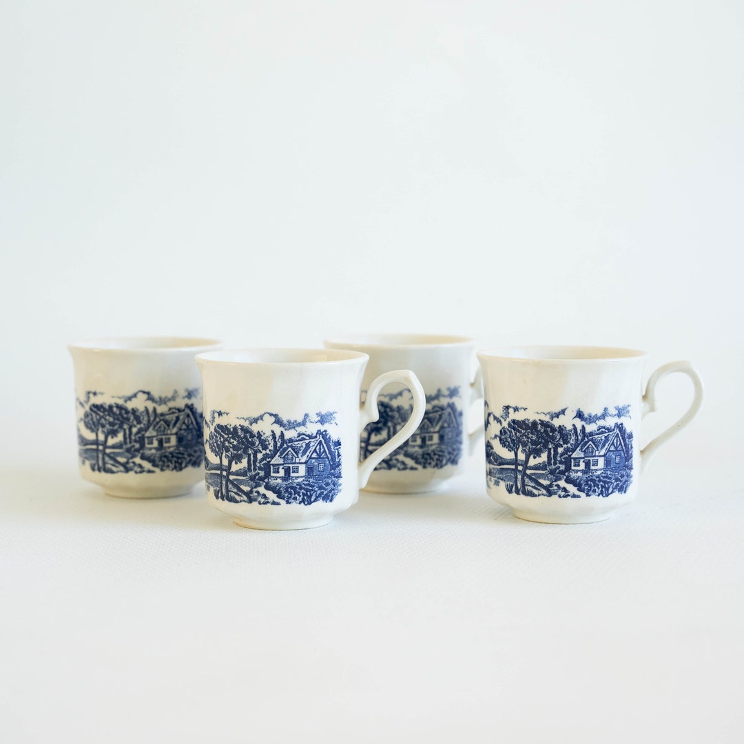 Four Churchill England Tea or Coffee Cups in the Brook Design. Made in ...