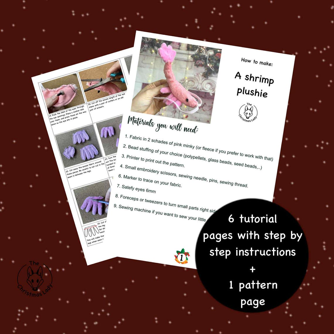 Pocketsize Shrimp Plush Sewing Pattern – Instant Download Pattern ...