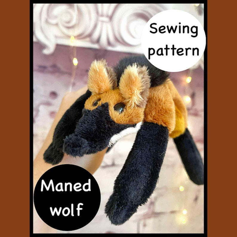 Maned Wolf Plush Sewing Pattern – DIY Stuffed Animal Guide (digital ...