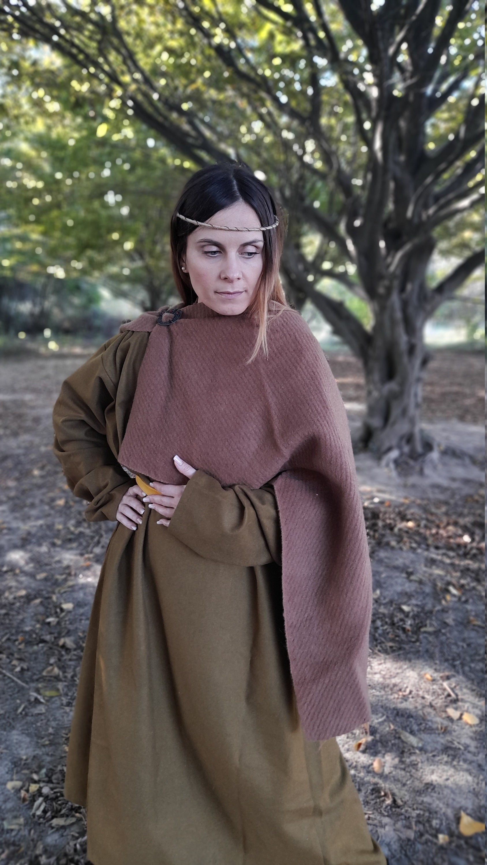 Greek Roman Chlamys RUANA Cape Herringbone Wool Reenactment LARP Viking ...