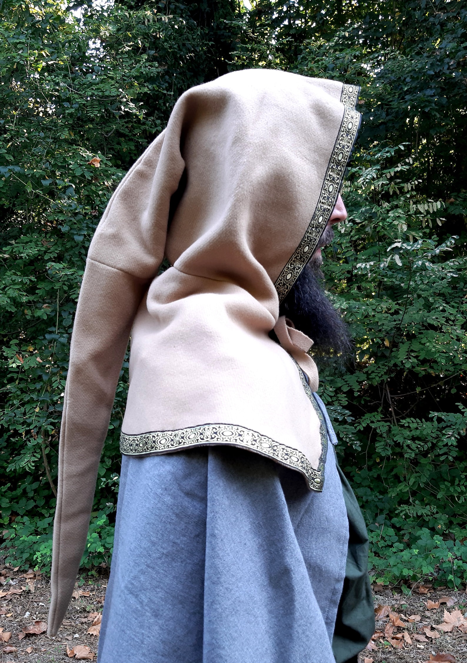 Medieval Pilgrim Beige Wool Cape Larp Fantasy Tg Hood. M - Etsy